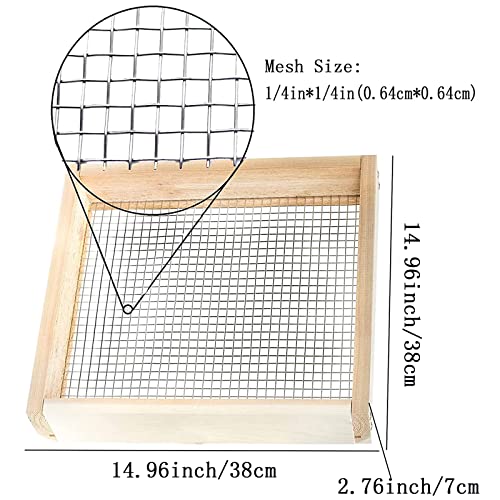 Soil Sifter Garden, Multi-Purpose Soil Screen Wood Dirt Sifter Hand Held Cedar Garden Sifter for Compost, Dirt and Potting Soil