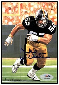 mike webster signed goal line art card glac autographed steelers psa/dna *85603