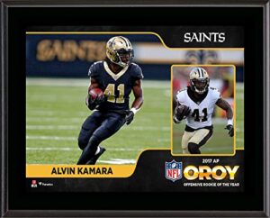 alvin kamara new orleans saints 2017 offensive rookie of the year 10.5″ x 13″ sublimated plaque – nfl player plaques and collages