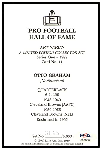 Otto Graham Signed Goal Line Art Card GLAC Autographed Browns PSA/DNA