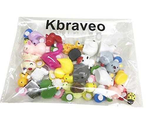 Kbraveo 45Pcs Mini Animals Miniature Ornament Kits Set for DIY,Fairy Gardens Dollhouse Décor,Elephants,Rabbits,Hedgehogs,hens,Bunnies,Cubs,Chicks,Bees,Cows,Frogs,Snails,Turtles,Puppies,Pigs,Sheep