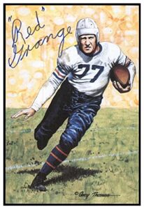 red grange signed goal line art card glac autographed bears psa/dna