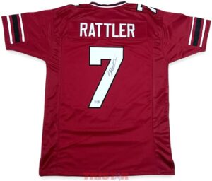 spencer rattler signed autographed south carolina gamecocks custom garnet jersey psa