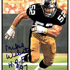 Mike Webster Signed Goal Line Art Card GLAC Autographed w/HOF Steelers PSA/DNA