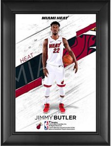 jimmy butler miami heat framed 5″ x 7″ jersey swap collage – nba player plaques and collages