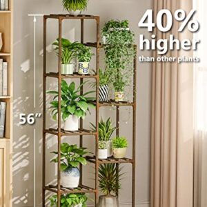 Bamworld Tall Plant Stand for Indoor Plants Outdoor Corner Plant Shelf Flower Stands for Living Room Balcony and Garden (9 pots)