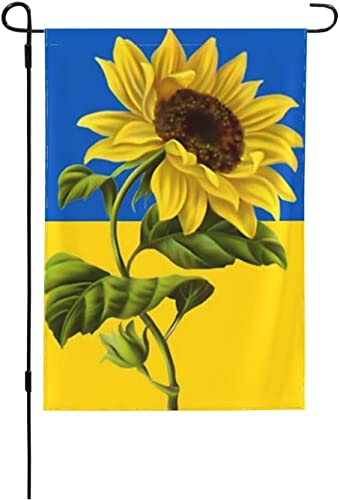 Pukica I Love Ukraine Flag Sunflower Patriot Patriotic Ukrainian National Flags Garden Double Sided Printed Polyester for Outdoor Home Yard Patio Bedroom Decoration Wall Hanging Sign 12.5inchX18inch