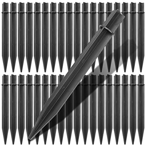 WYKOO 18 Pieces 8.26 Inch Reinforced Ground Spikes Stakes, Solar Lights Spikes, Replacement ABS Plastic Lights Stakes for Christmas Yard Garden Lights Lamps