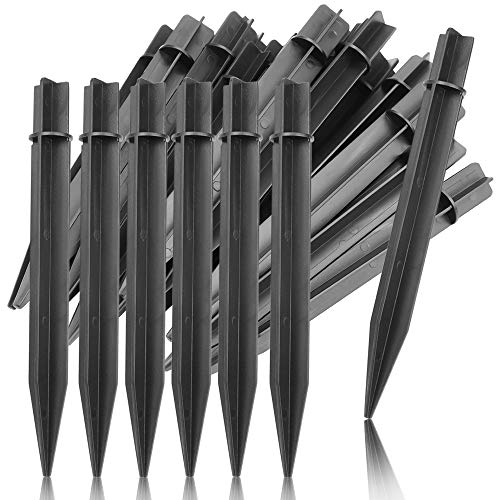 WYKOO 18 Pieces 8.26 Inch Reinforced Ground Spikes Stakes, Solar Lights Spikes, Replacement ABS Plastic Lights Stakes for Christmas Yard Garden Lights Lamps