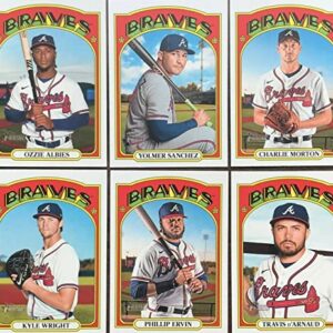 Atlanta Braves 2021 Topps HERITAGE Series 19 Card Team Set World Series Champs Featuring Ronald Acuna, Freddie Freeman and Austin Riley Plus