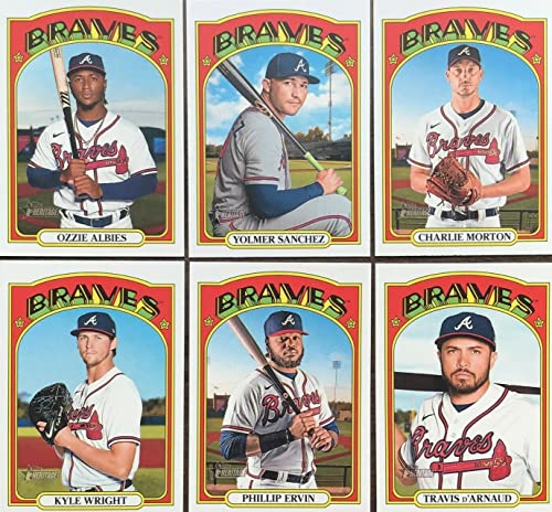 Atlanta Braves 2021 Topps HERITAGE Series 19 Card Team Set World Series Champs Featuring Ronald Acuna, Freddie Freeman and Austin Riley Plus