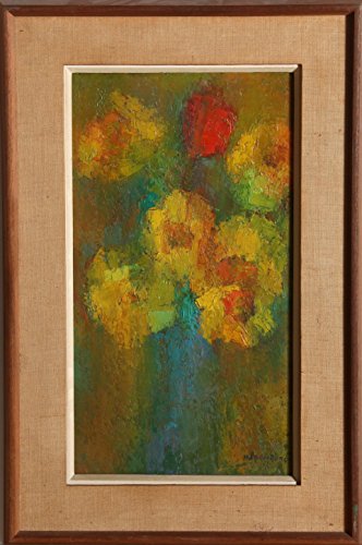 Yellow Flowers in Blue Vase