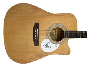 todd rundgren signed autographed full size acoustic guitar utopia acoa coa