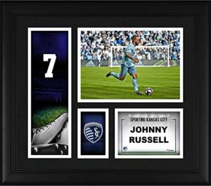 johnny russell sporting kansas city framed 15″ x 17″ player collage – soccer plaques and collages