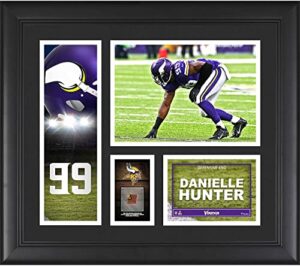 danielle hunter minnesota vikings framed 15″ x 17″ player collage with a piece of game-used ball – nfl player plaques and collages