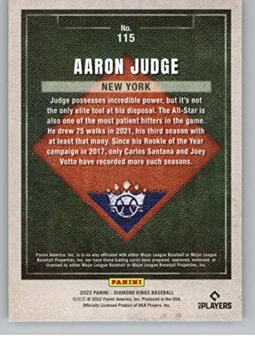 2022 Panini Diamond Kings #115 Aaron Judge SP Short Print New York Yankees Baseball Trading Card