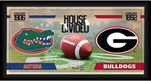 florida gators vs. georgia bulldogs framed 10″ x 20″ house divided football collage – college team plaques and collages