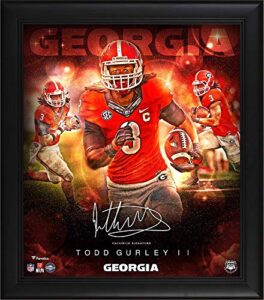 todd gurley georgia bulldogs framed 15″ x 17″ stars of the game collage – facsimile signature – college player plaques and collages