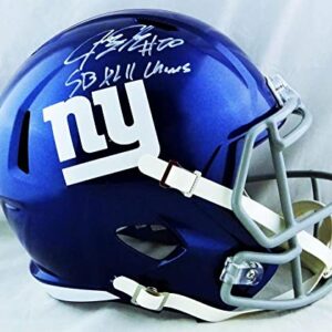 Jeremy Shockey Autographed NY Giants F/S Helmet w/SB Champs - JSA W Auth *White - Autographed NFL Helmets