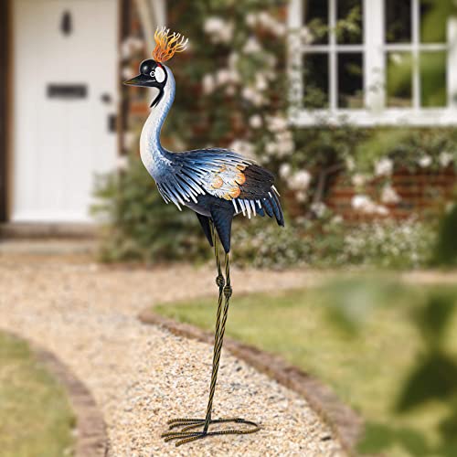 Natelf Garden Crane Statues, Standing Heron Sculptures for Outdoor, Metal Bird Yard Art for Patio Porch Backyard Lawn Decorations