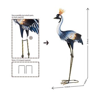 Natelf Garden Crane Statues, Standing Heron Sculptures for Outdoor, Metal Bird Yard Art for Patio Porch Backyard Lawn Decorations