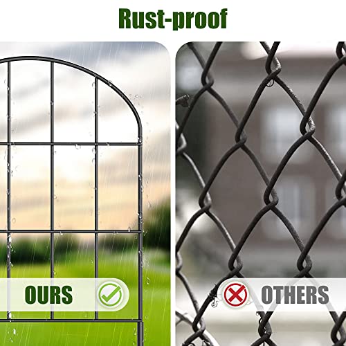 Decorative Garden Fence No Dig Fencing 12 Pack, 13ft (L) x 24in (H) Rustproof Metal Wire Panel Border Animal Barrier,Apply to Dog Fencing Outdoor for The Yard