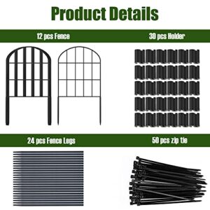 Decorative Garden Fence No Dig Fencing 12 Pack, 13ft (L) x 24in (H) Rustproof Metal Wire Panel Border Animal Barrier,Apply to Dog Fencing Outdoor for The Yard