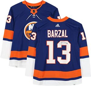 mathew barzal new york islanders autographed blue adidas authentic jersey – autographed nhl jerseys