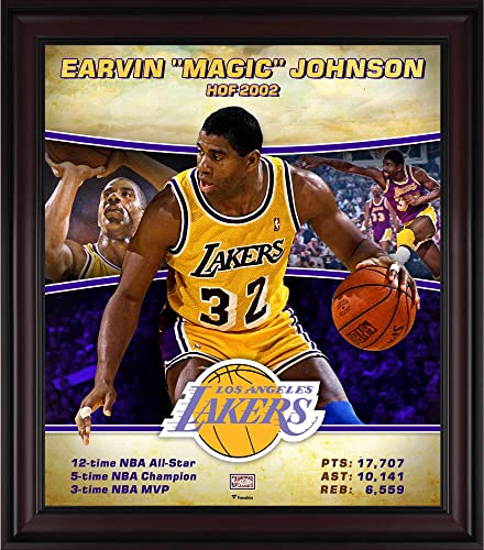 Earvin "Magic" Johnson Los Angeles Lakers Framed 15" x 17" Hardwood Classics Player Collage - NBA Player Plaques and Collages