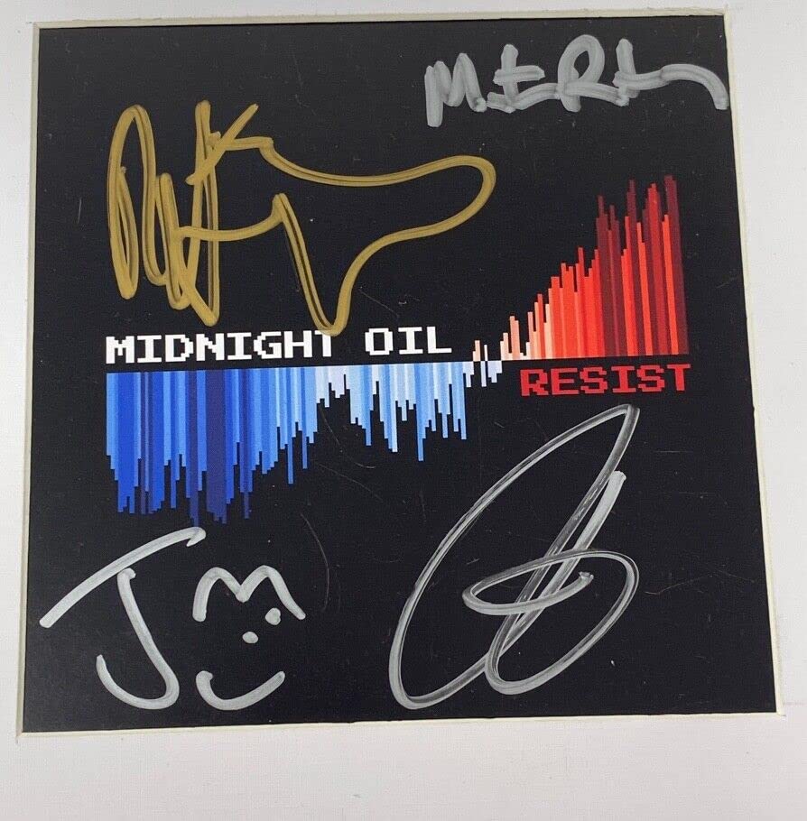 Midnight Oil Signed Resist Framed CD Display Peter Garrett Full Band ACOA COA