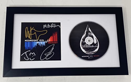 Midnight Oil Signed Resist Framed CD Display Peter Garrett Full Band ACOA COA