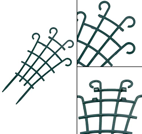 UWIOFF 12 Pack Trellis for Potted Plants, Garden Trellis for Climbing Plants Plastic Mini Climbing Plant Trellis Flower Pots Support Stackable Trellis for Climbing Plants Peas, Dark Green