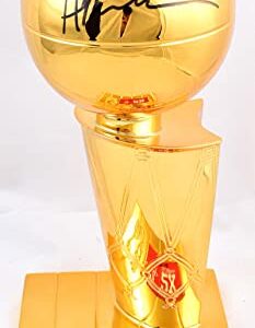 Hakeem Olajuwon Clyde Drexler Houston Rockets Autographed 12'' Mini NBA Trophy- Beckett W Hologram Black