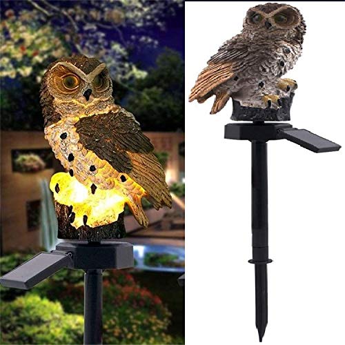 Garden Solar Lights Outdoor, Owl Shape Waterproof LED Decorations Landscape Lighting for Pathway Walkway Yard Patio Lawn Wedding Party (Brown)