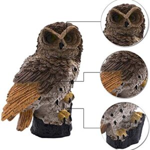 Garden Solar Lights Outdoor, Owl Shape Waterproof LED Decorations Landscape Lighting for Pathway Walkway Yard Patio Lawn Wedding Party (Brown)