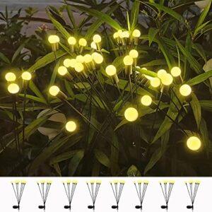 urmona 8 pcs solar powered garden lights outdoor waterproof, new upgrade swaying starburst lights, solar outdoor lights, decorative lights for yard patio pathway landscape, warm white(8 pack)