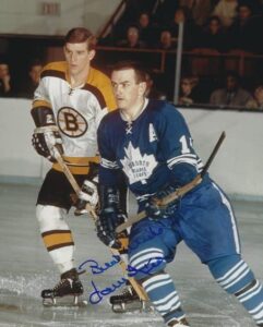 autographed dave keon hof 8×10 maple leafs photo