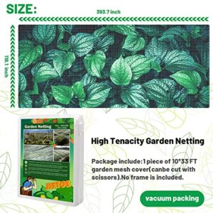 JIFTOK Garden Netting Pest Barrier, 10×33Ft Ultra Fine Garden Mesh Netting for Protection, Garden Bed Row Cover for Vegetable Plants Fruits Flowers Crops Greenhouse Barrier Screen Net Cover