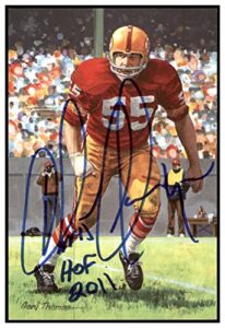 chris hanburger signed goal line art glac autographed w/hof washington psa/dna