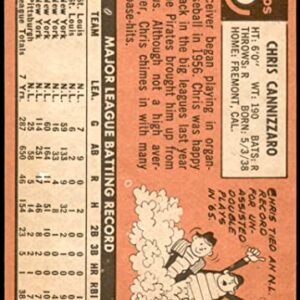 1969 Topps # 131 Chris Cannizzaro Pittsburgh Pirates (Baseball Card) EX/MT Pirates