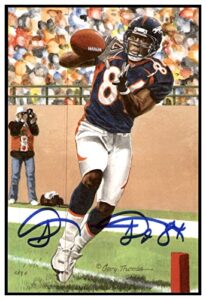 shannon sharpe signed goal line art glac autographed broncos psa/dna