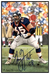 gary zimmerman signed goal line art card glac autographed w/hof broncos psa/dna