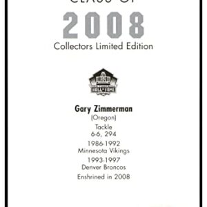 Gary Zimmerman Signed Goal Line Art Card GLAC Autographed w/HOF Broncos PSA/DNA