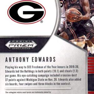 2020-21 Panini Prizm Draft Picks #1 Anthony Edwards NM-MT Georgia Bulldogs Basketball