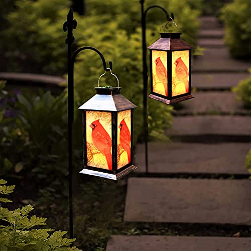 Solar Lanterns, Outdoor Hanging Lanterns Waterproof LED Solar Cardinal Lights Tabletop Lamp for Outdoor Patio Garden（1pack