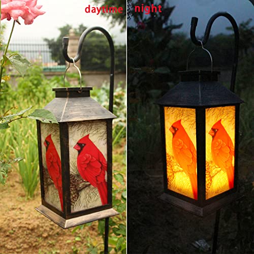 Solar Lanterns, Outdoor Hanging Lanterns Waterproof LED Solar Cardinal Lights Tabletop Lamp for Outdoor Patio Garden（1pack