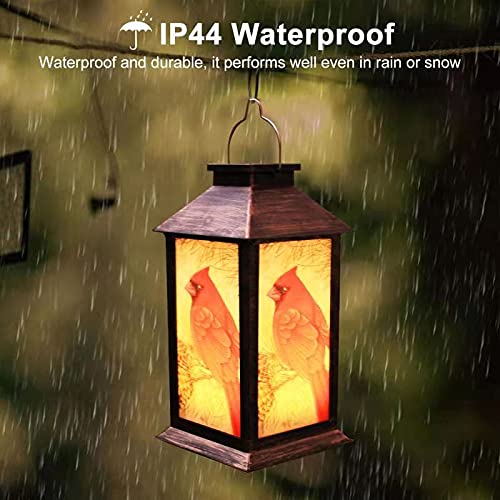 Solar Lanterns, Outdoor Hanging Lanterns Waterproof LED Solar Cardinal Lights Tabletop Lamp for Outdoor Patio Garden（1pack