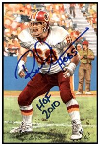 russ grimm signed goal line art card glac autographed w/hof washington psa/dna