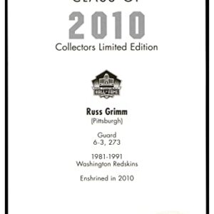 Russ Grimm Signed Goal Line Art Card GLAC Autographed w/HOF Washington PSA/DNA