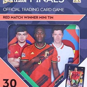 2022 Topps Match Attax Soccer Road to Nations League Finals RED Match Winner Collectible Mini Tin with an EXCLUSIVE Cristiano Ronaldo Limited Edition Gold Card